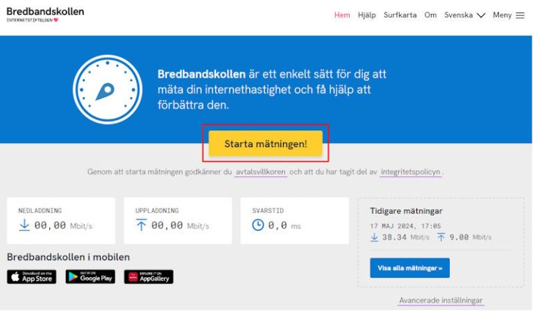 Bredbandskollen – Så mäter du hastigheten på ditt bredband